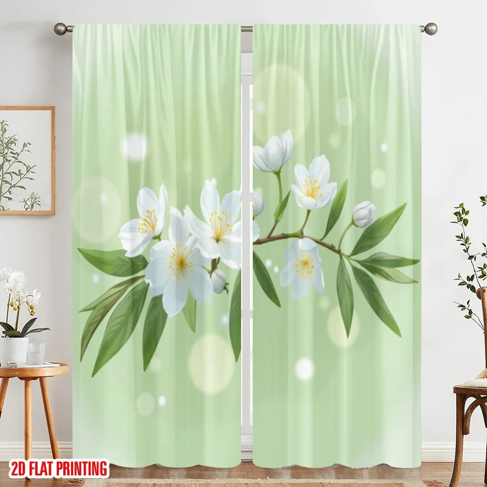 2pc,2D plane printing Print Curtains Blossom Breeze Versatile Fabric ...