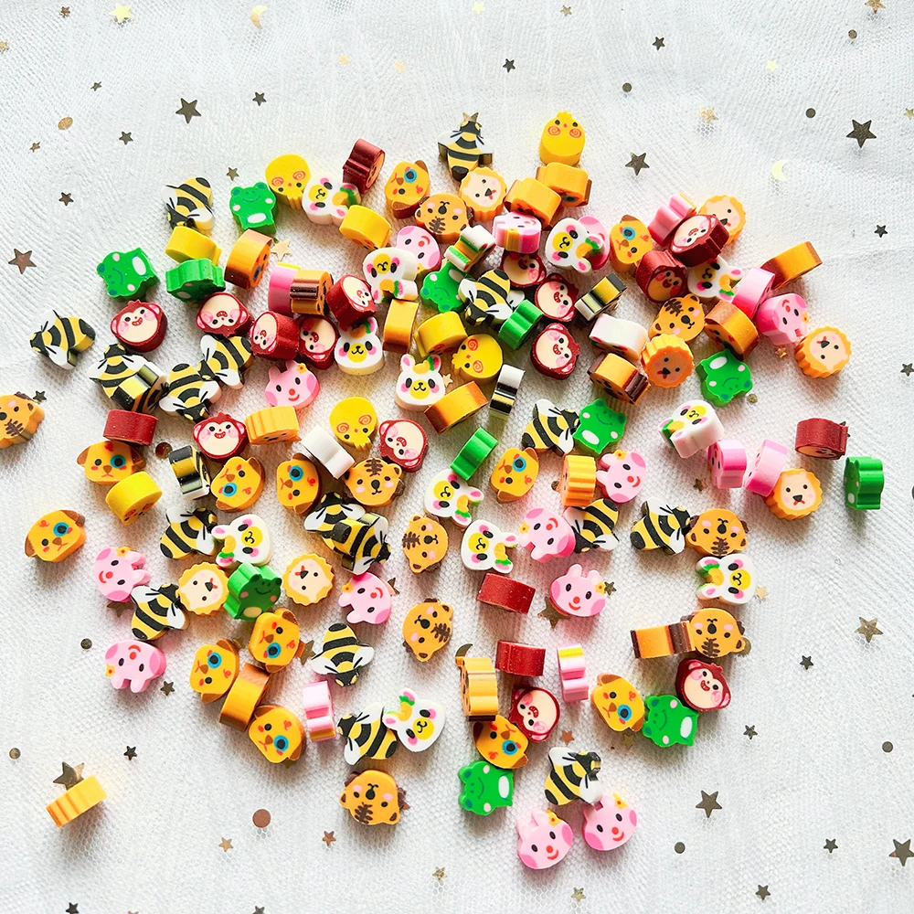 100 PCs Kawaii Animal Erasers for Kids Pencil Eraser Cute Stationery ...