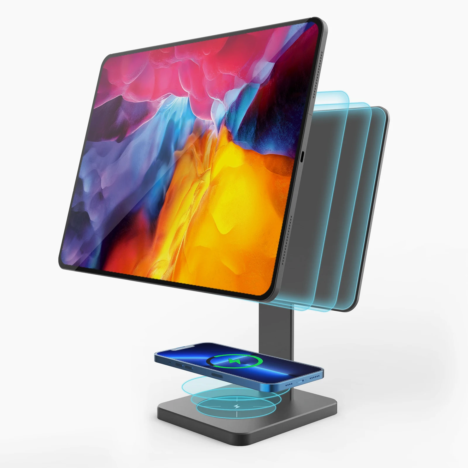 2-in-1-Magnetic-iPad-Pro-Stand-with-Fast-Wireless-Charging-Base-for ...