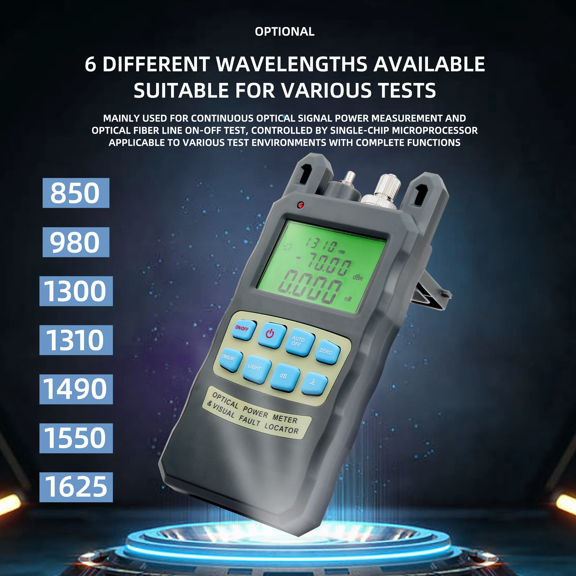 Kelushi All-in-one Fiber Optical Power Meter -70 To +6 Or 10dbm 1/10mw ...