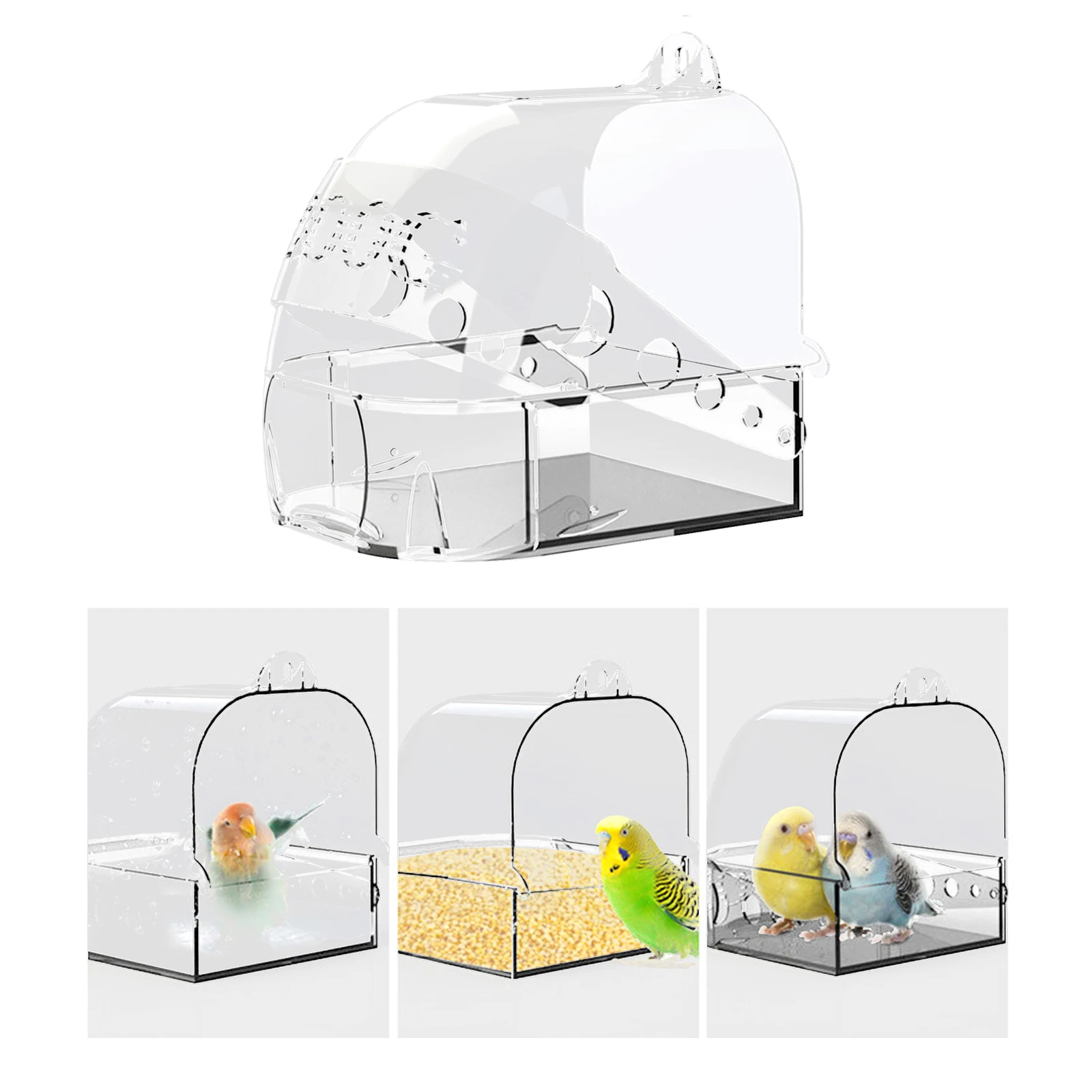 Bird-Bath-Water-Bowl-Cage-Accessories-Bird-Bathtub-Parrot-Bathing-Tub ...