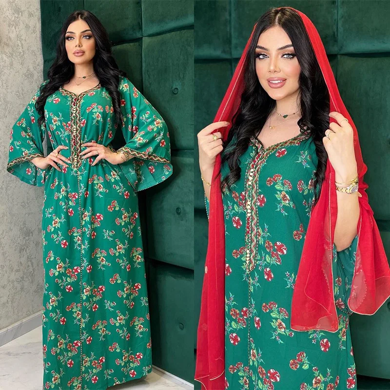 Abaya Robe longue musulmane pour l'Aïd Ramadan, caftan arabe ...