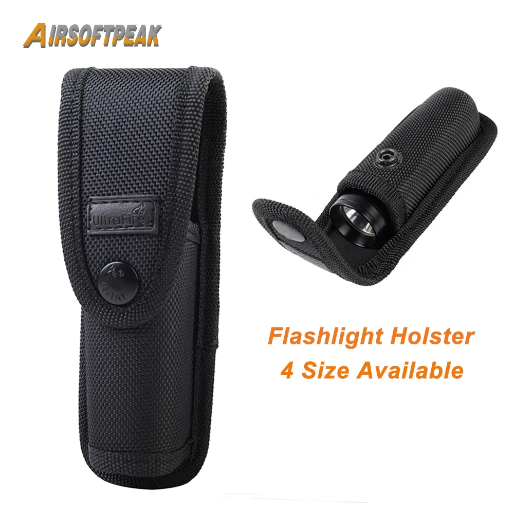 Tactical Molle Flashlight Pouch Nylon Torch Holster Carry Belt Camping ...