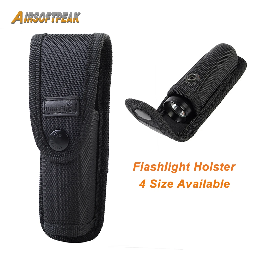 Tactical Molle Flashlight Pouch Nylon Torch Holster Carry Belt Camping ...