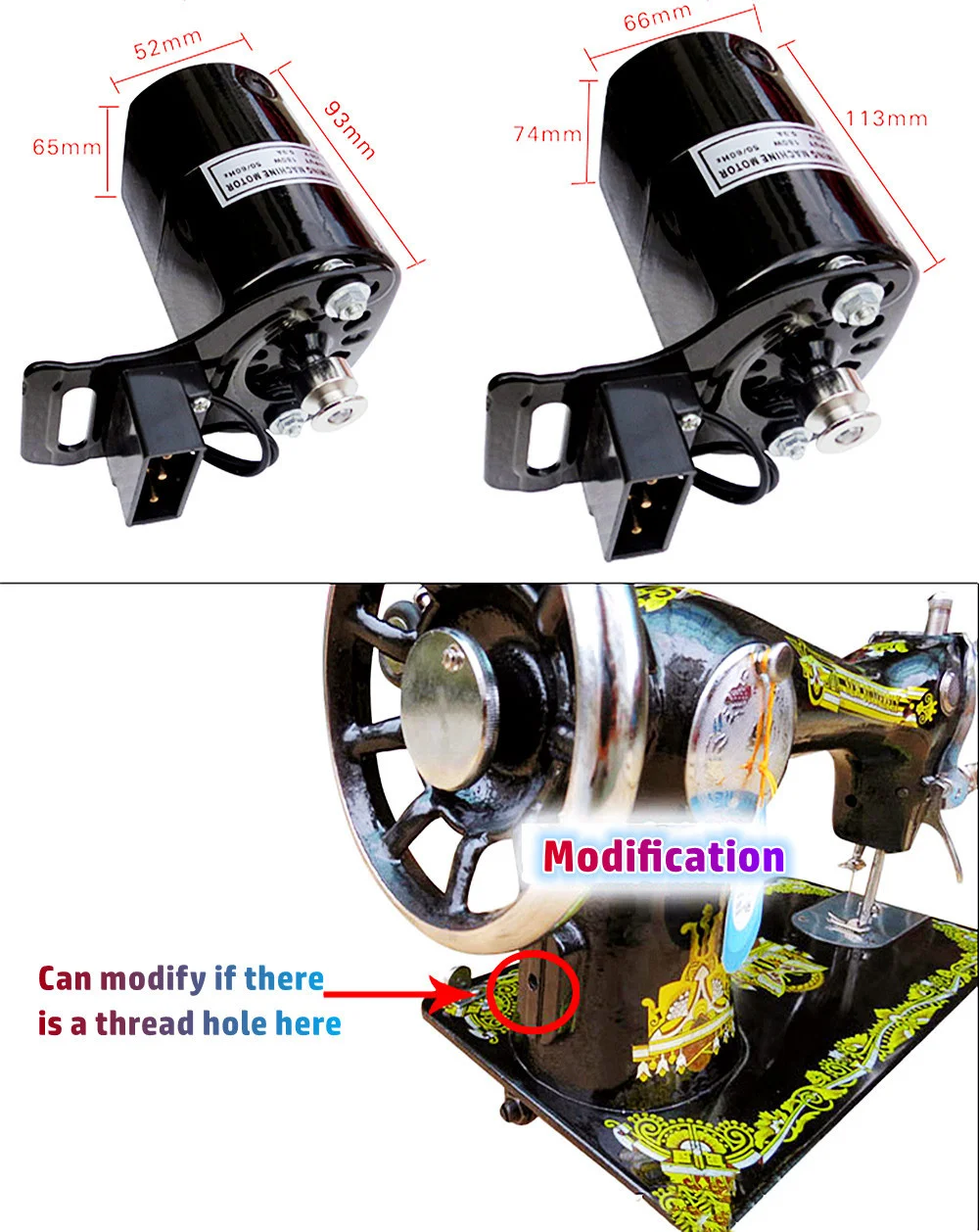 Generic 180W/2W Old Style Sewing Machine Modification Motor All Copper ...