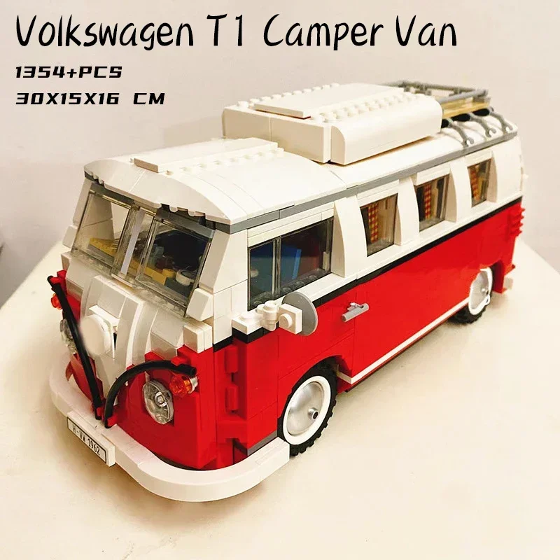 The-T1-Camper-Car-Van-Model-Building-Blocks-Compatible-DIY-Bricks-Toys ...