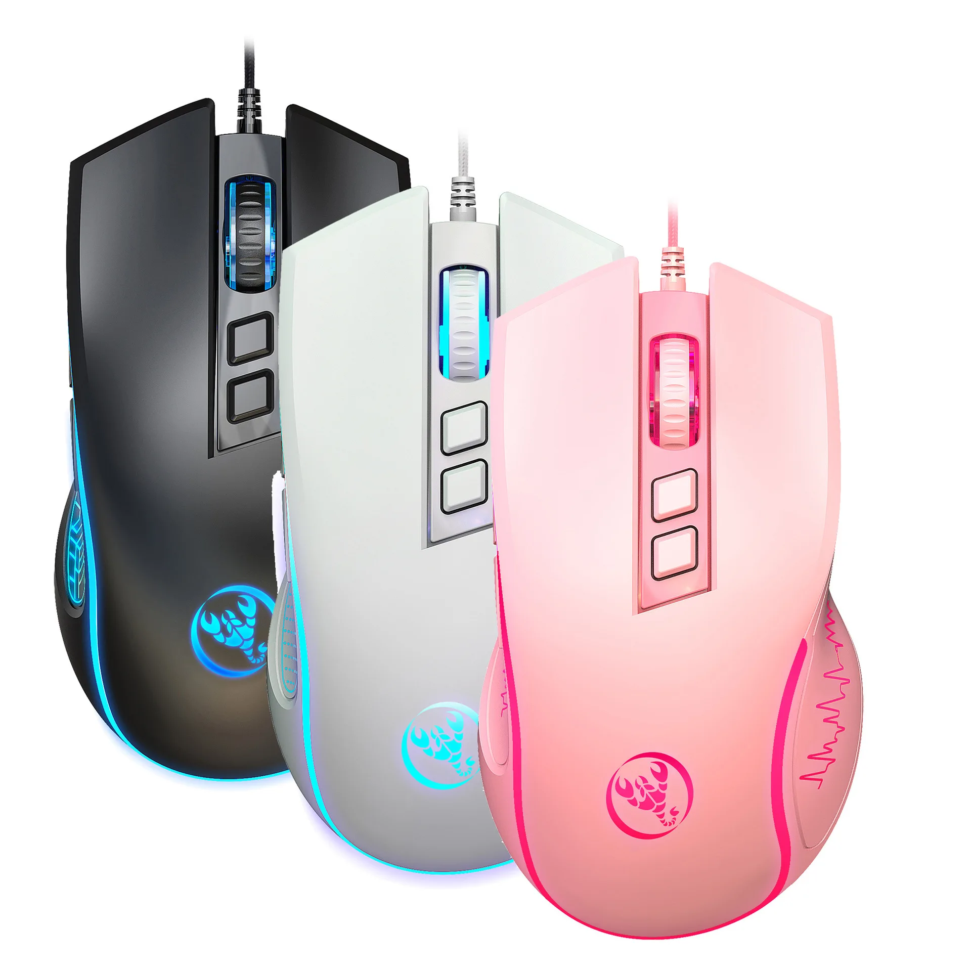 HXSJ-New-X100-Wired-Gaming-Mouse-Colorful-Luminous-Gaming-Office-Mouse ...