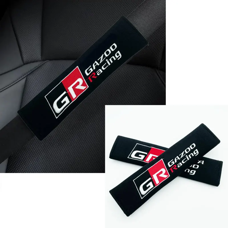 Auto-Interior-2Pcs-Car-Seat-Belt-Cover-Cotton-GR-Gazoo-Racing-Logo ...