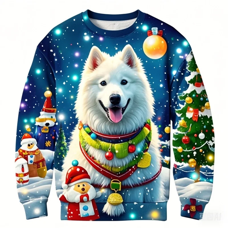 3D Print Cute Samoyed Dog Pattern Sweatshirts For Men Women New In Crew ...