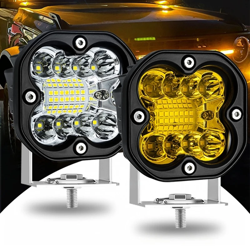 Small Square Lamp 22LED 66W with Flashing for Motorcycle Headlight Off ...