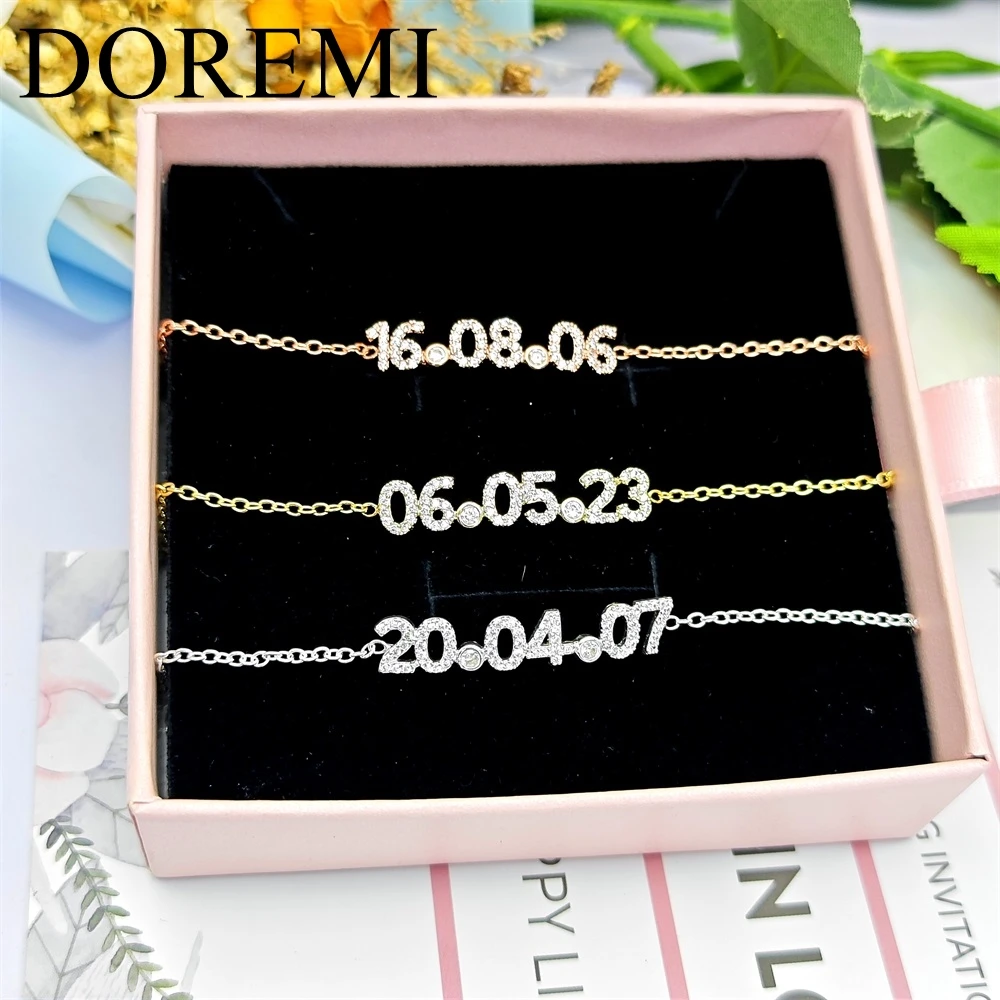 DOREMI Full Crystal 6MM Number Zircon Date Bracelet with Birthstone ...