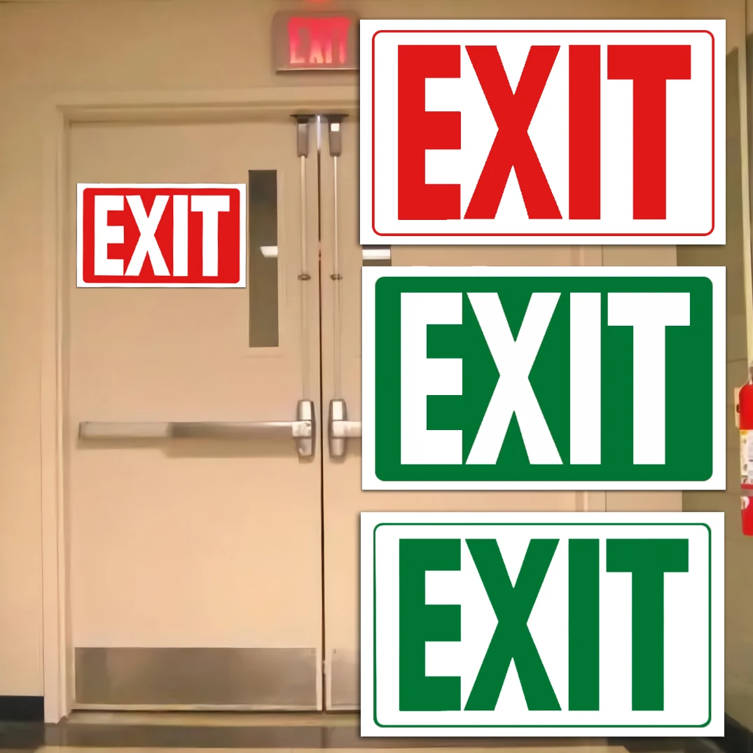 Exit-Stickers-10-7-Fluorescent-Sticker-Waterproof-and-wear-Resistant ...