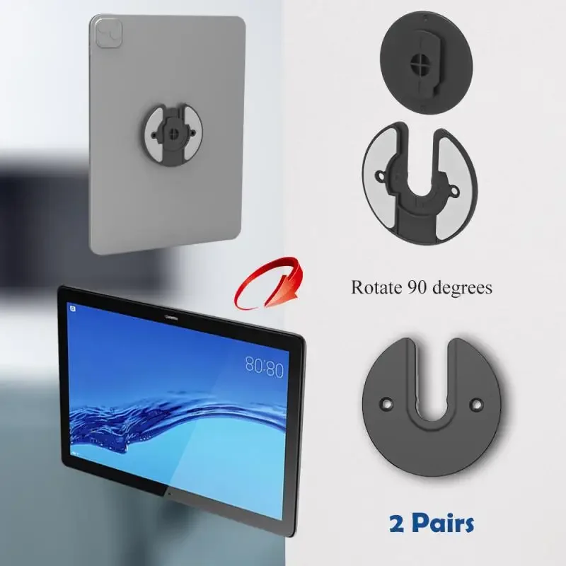 Universal Tablet Wall Mount Adjustable 90 Degrees Rotating Tablet ...
