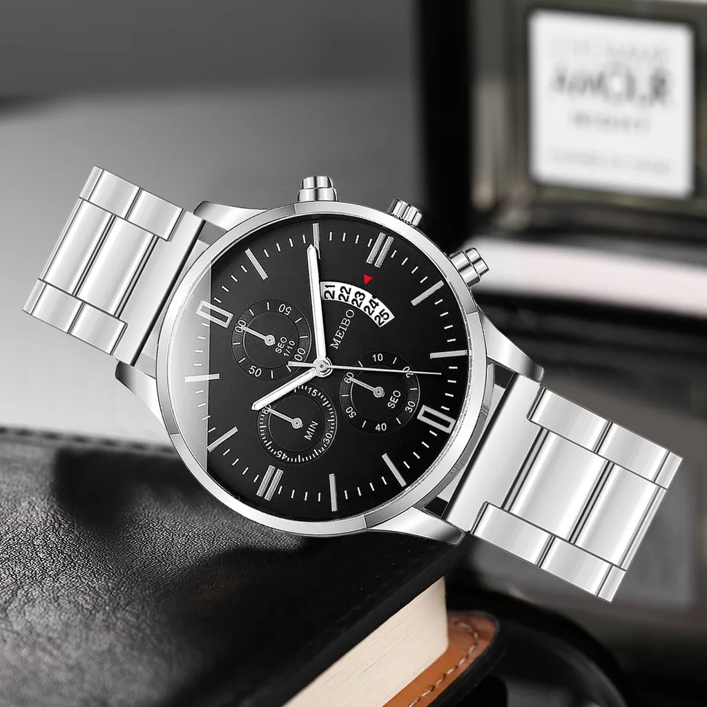 Male-Watch-Meibo-Sleek-Minimalist-Stainless-Steel-With-Three-Eye-Men-S ...