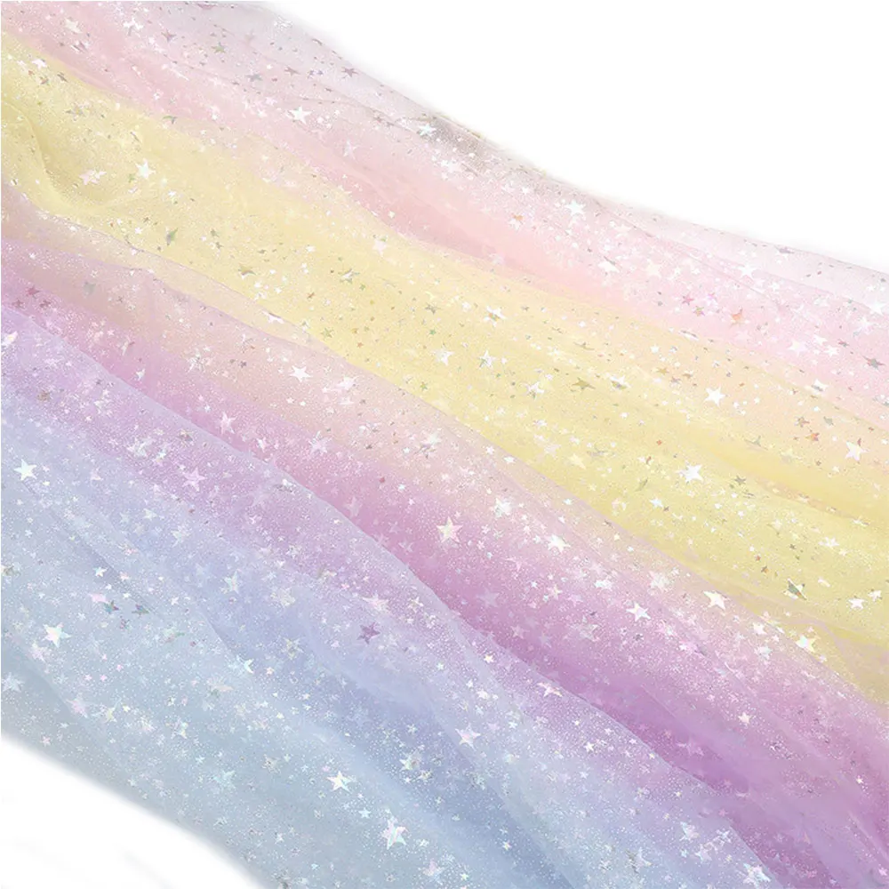 59in x 35in Sparkle Star Tulle Fabric DIY Handmade for Baby Shower ...