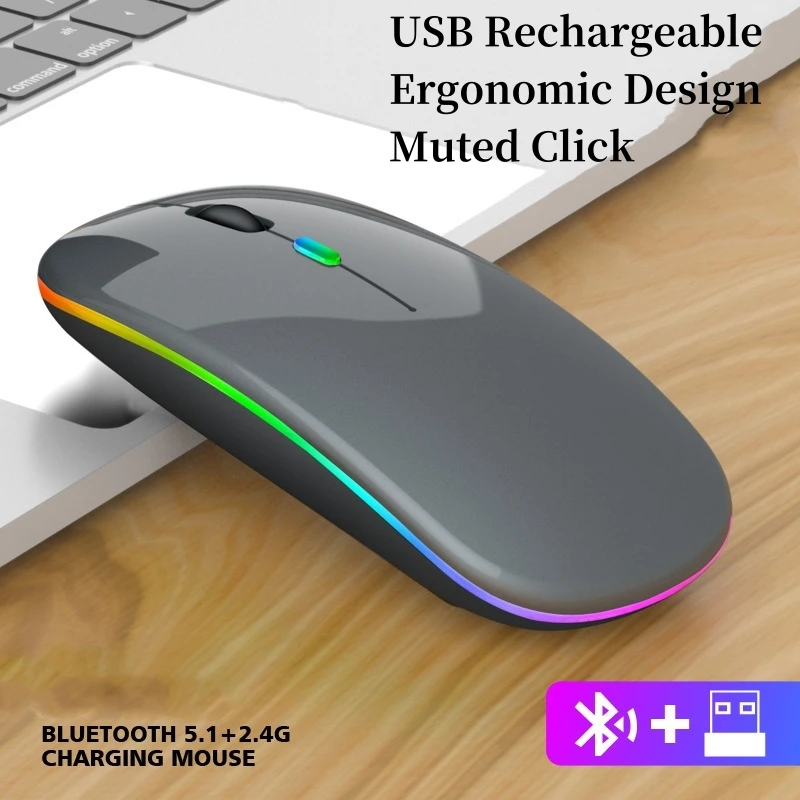 Wireless-Bluetooth-Mouse-USB-Rechargeable-Ergonomic-Muted-Design-BT5-1 ...