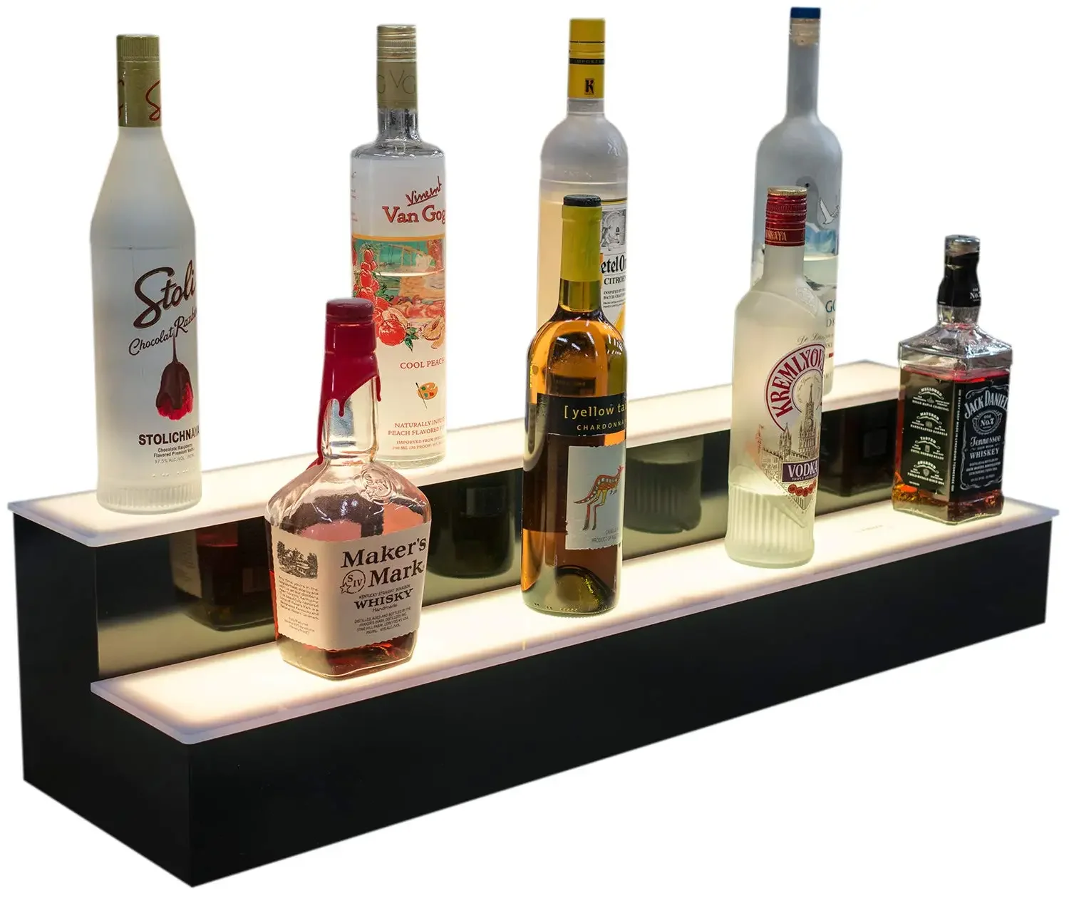 Led-Lighted-Shelves-Illuminated-Liquor-Bottle-Bar-Display-Stand-Storage ...