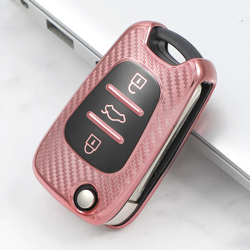Carbon-Fiber-TPU-Car-Key-Cover-Case-for-Hyundai-I20-I30-Ix35-Solaris ...