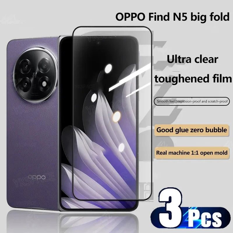 3Pcs 9H HD Clear Tempered Glass Film For OPPO Find N3 N5 External Outer ...