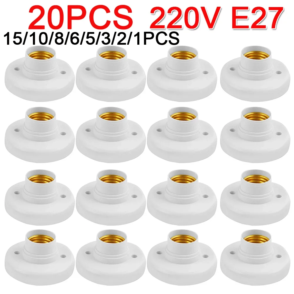 1-20PCS-220V-E27-Screw-Lamp-Stand-Light-Bulb-Socket-Holder-Adapter-Base ...