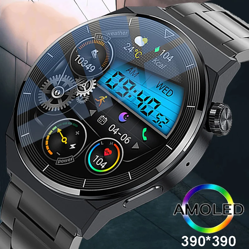 For Huawei Xiaomi NFC Smart Watch Men GT3 Pro AMOLED 390*390 HD Screen ...