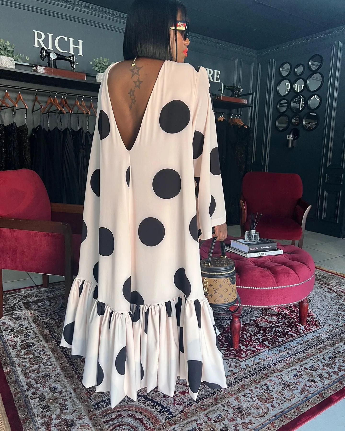 Felyn-2023-New-Arrival-Fashion-Design-Dress-Dot-O-neck-Long-Sleeve ...