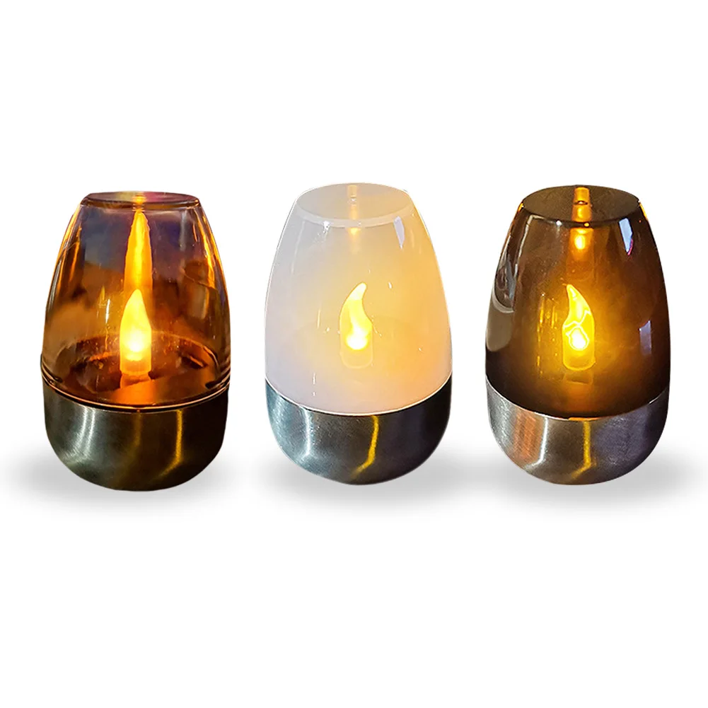 Solar-Flameless-Candle-Lamp-Stainless-Steel-Flashing-Candle-Lamp ...