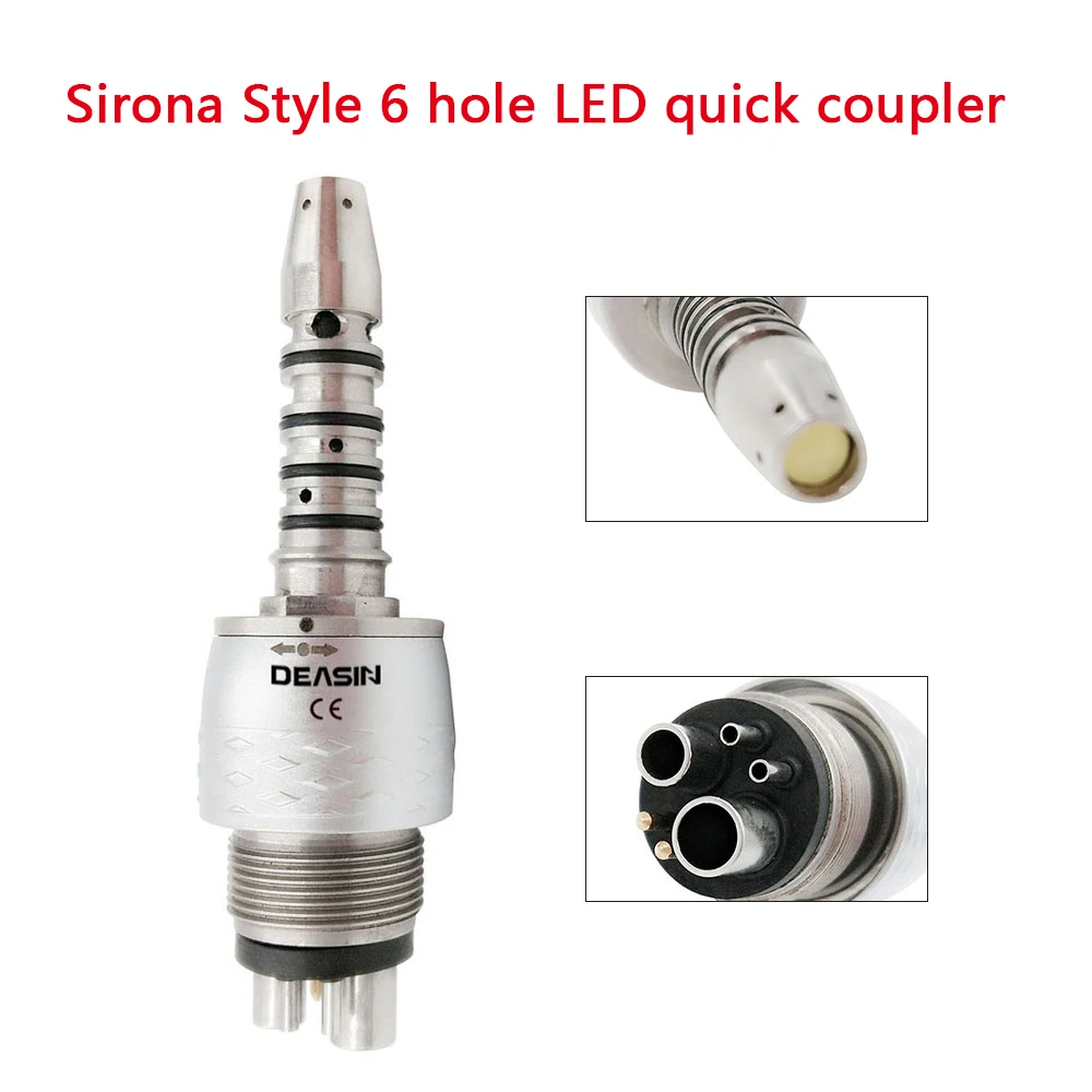 Dental Sirona 6 holes Quick Coupling Coupler Fiber Optic Handpiece With ...
