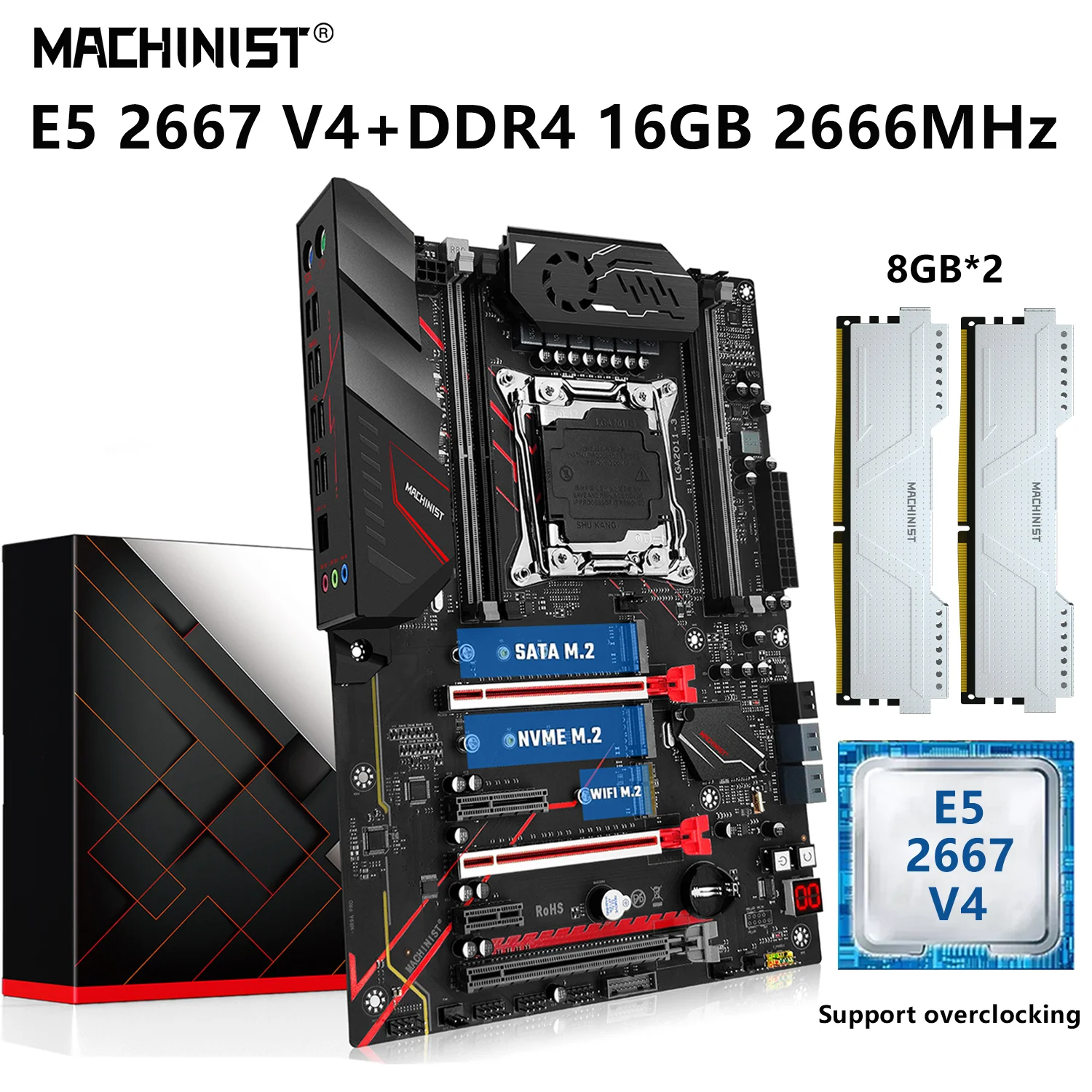 Machinista mr9a pro max x99 conjunto kit xeon e5 2667 v4 cpu lga 2011 3 ...