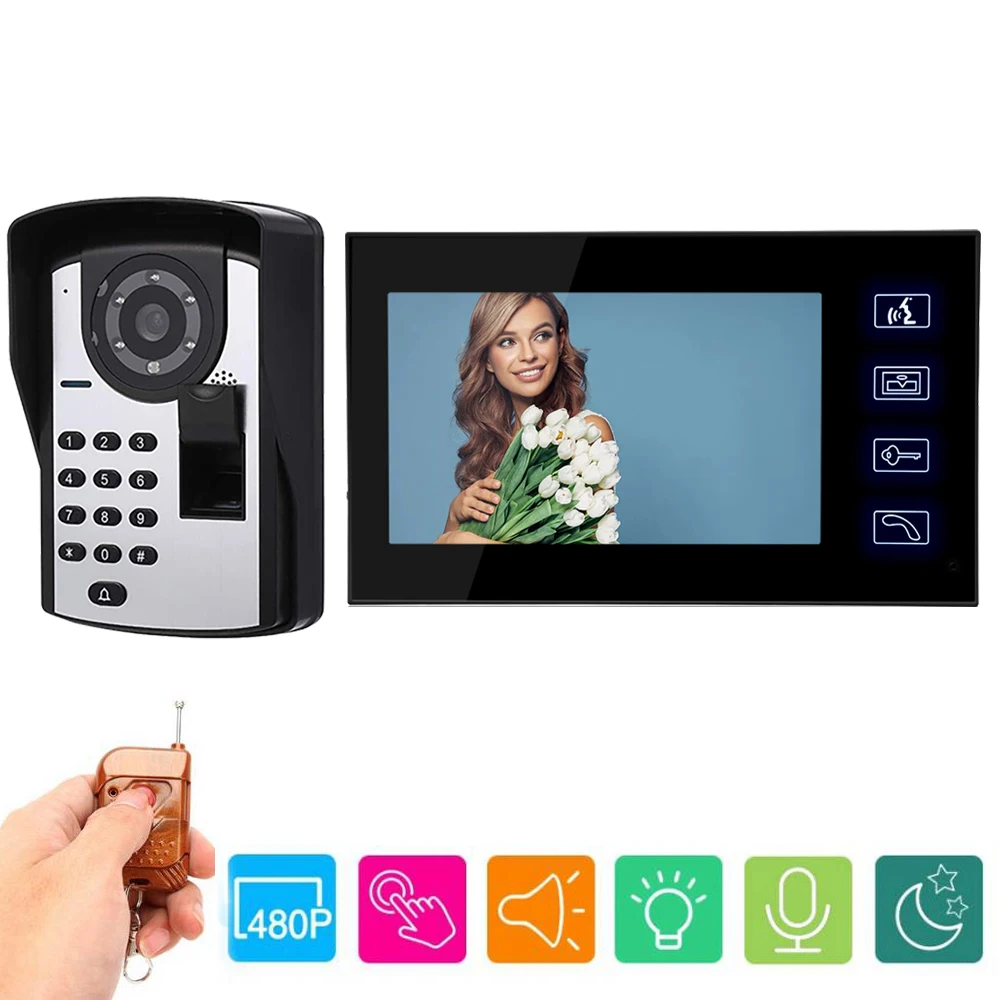 7-inch-Residential-intercom-Monitor-Video-Doorbell-with-Fingerprint ...