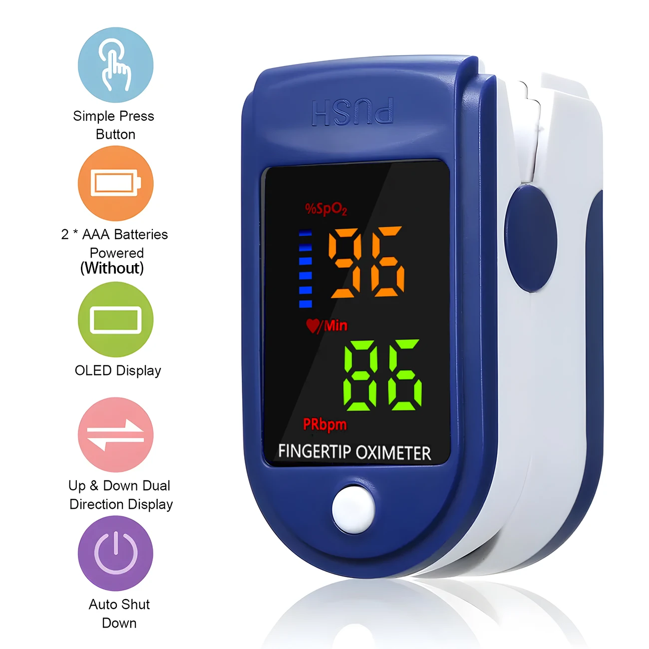 Oximeter-Portable-Fingertip-Pulse-Blood-Oxygen-Saturation-Monitor-With ...