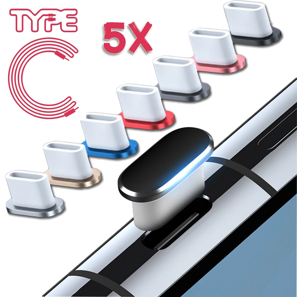 5/1Pcs Type C Anti Dust Plugs Metal USB C Port Caps Protectors for ...