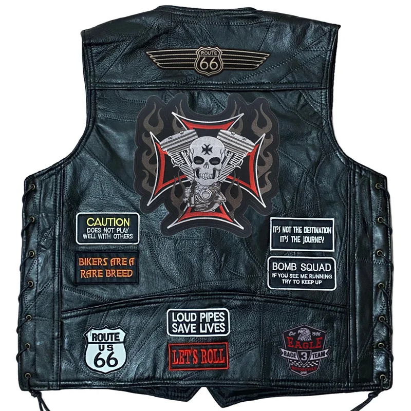 Locomotive-Leather-Vest-Fashion-Embroidery-Eagle-Mark-Single-breasted ...