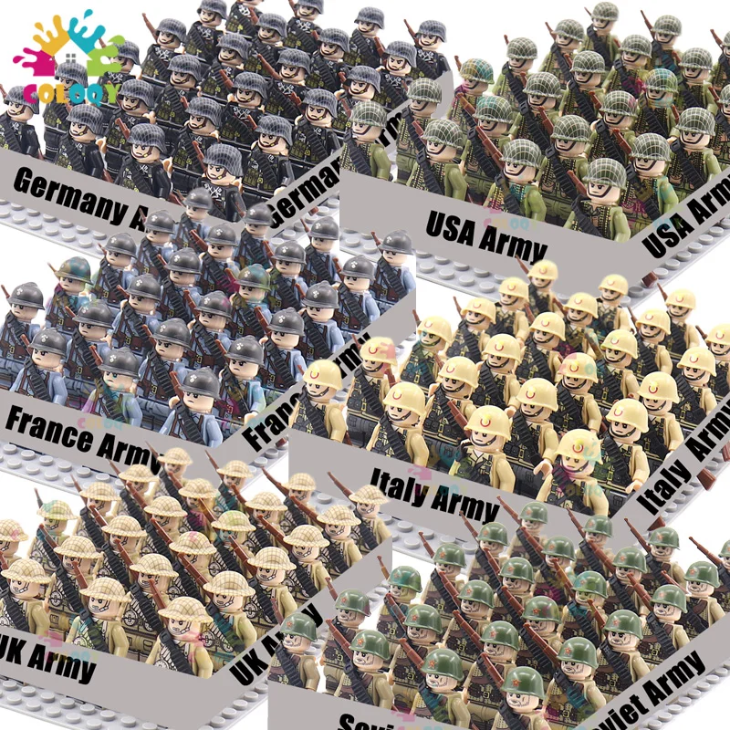 Kids-Toys-WW2-Military-Army-Building-Blocks-US-Soviet-China-UK-Soldiers ...