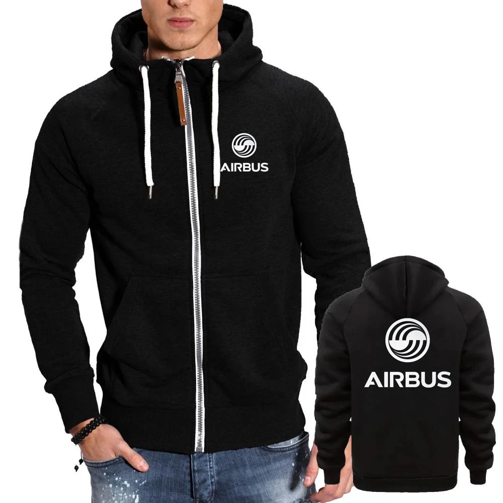 Mens Sweatshirts AIRBUS AVIATION Flight Hoodie Jacket Winter Warm ...