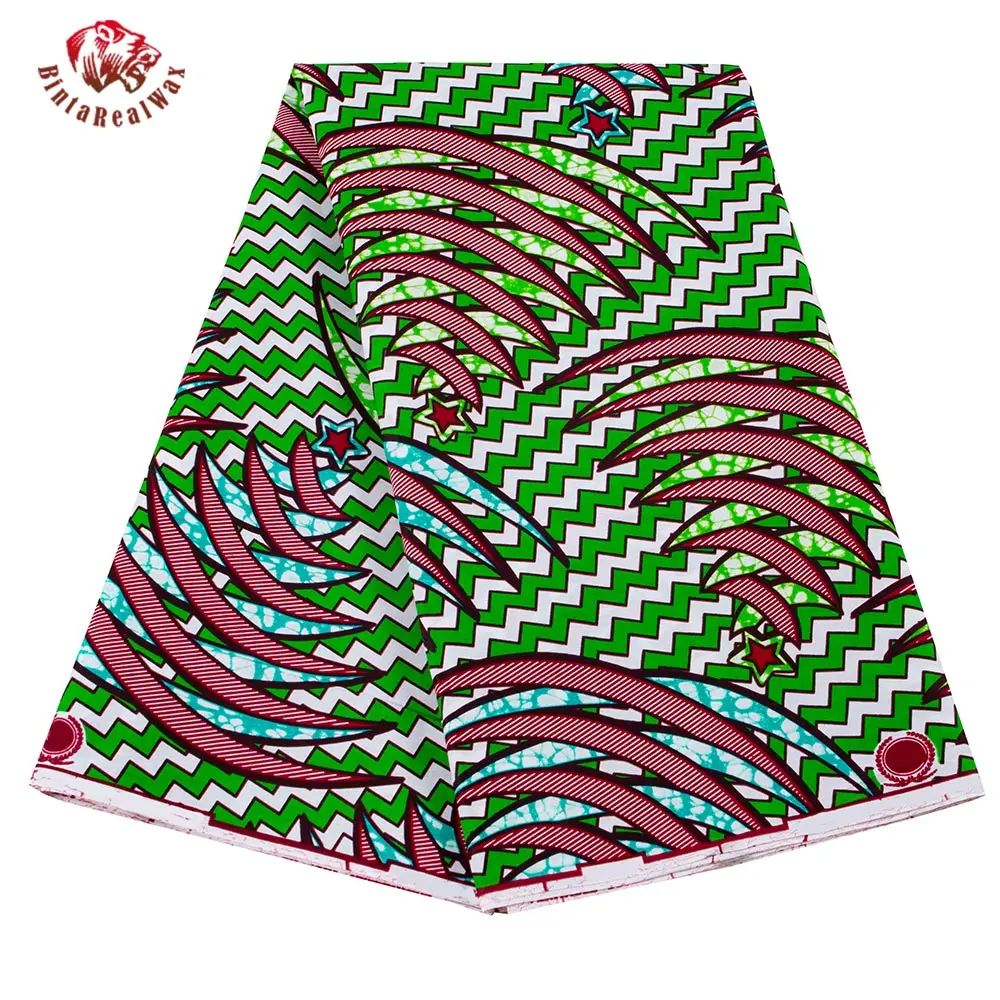 BintaRealWax-Wave-Pattern-African-Wax-Fabric-Cotton-Material-Nigerian ...
