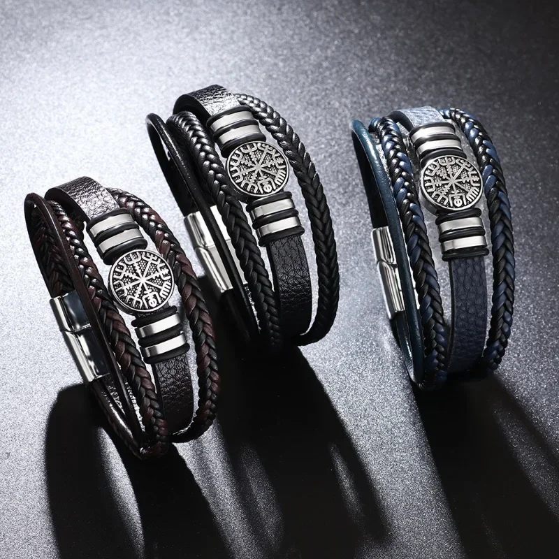 Vintage-Punk-Men-Leather-Bracelets-for-Men-Fashion-All-match-Multi ...