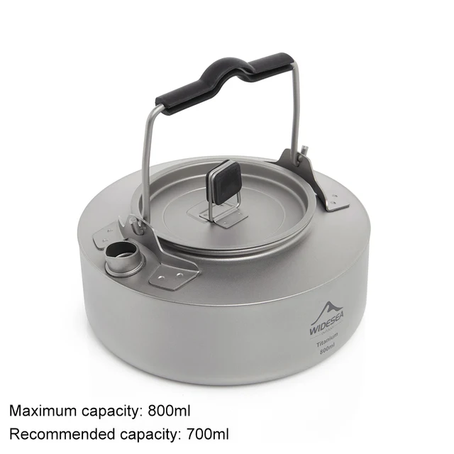 Widesea Camping Titanium Kettle Outdoor Tea Coffee Kettle Tableware Pot ...