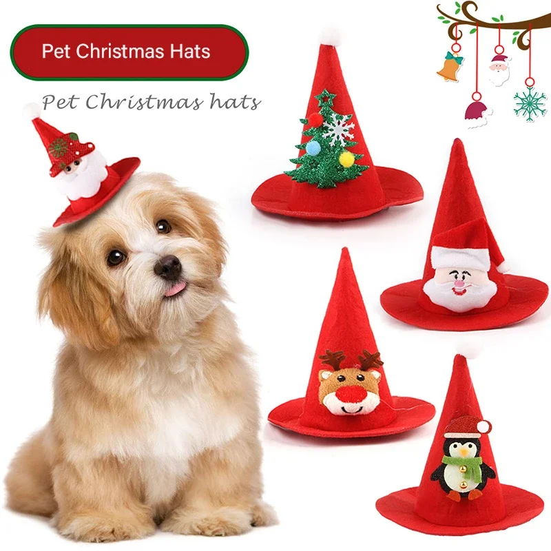 Pet Dog Cat Santa Hat Christmas Costume Accessories Small Dogs Cats ...