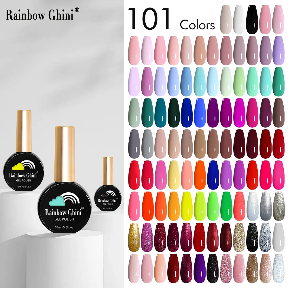 Rainbow-Ghini-15ml-UV-Gel-Nail-Polish-Semi-Permanent-Varnish-Supplies ...
