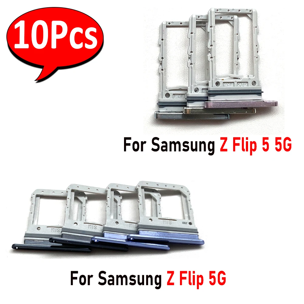 10Pcs，NEW Dual Card For Samsung Z Flip 6 / 5 5G SIM Card Holder Tray ...