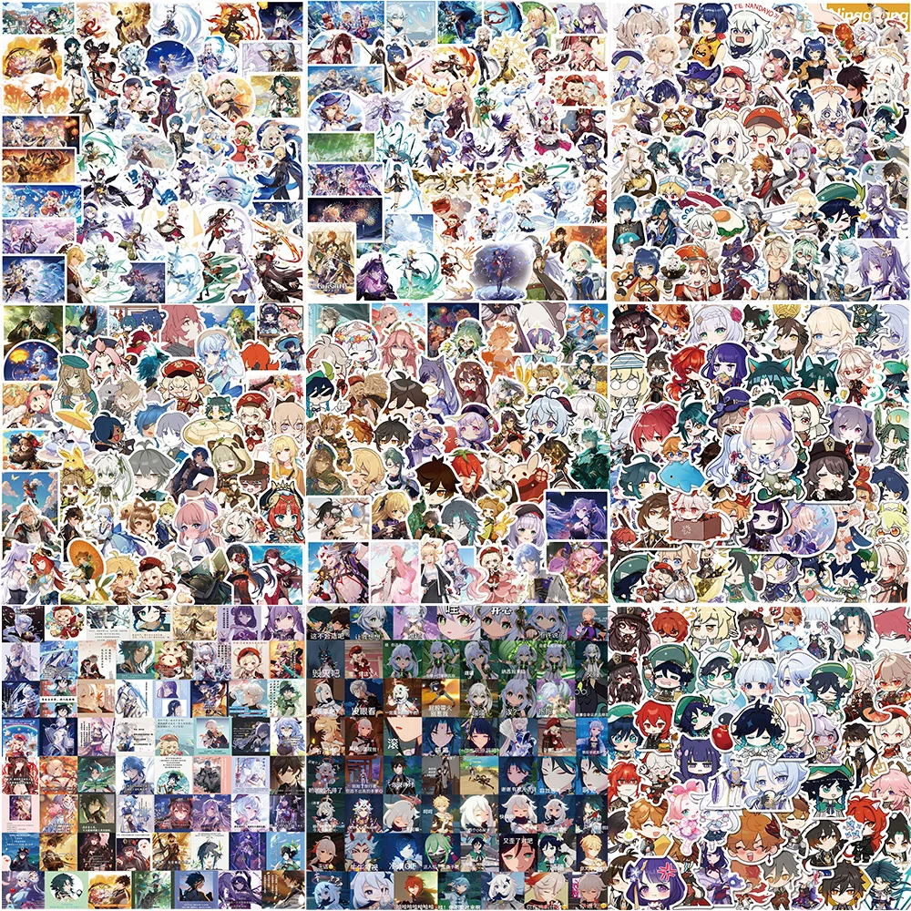 50PCS Cute Genshin Impact Stickers Collection Anime Game Decals Sticker ...