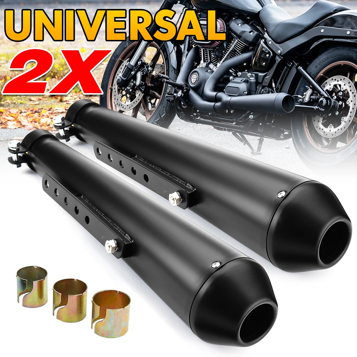 1/2X 17.5inch Motorcycle Exhaust Muffler Retro Vintage Classic ...