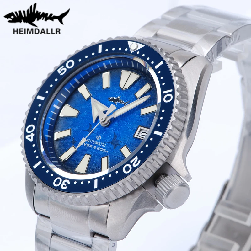 Heimdallr Titanium Skx007 Dive Watch Men Blue Dial Sapphire Crystal ...