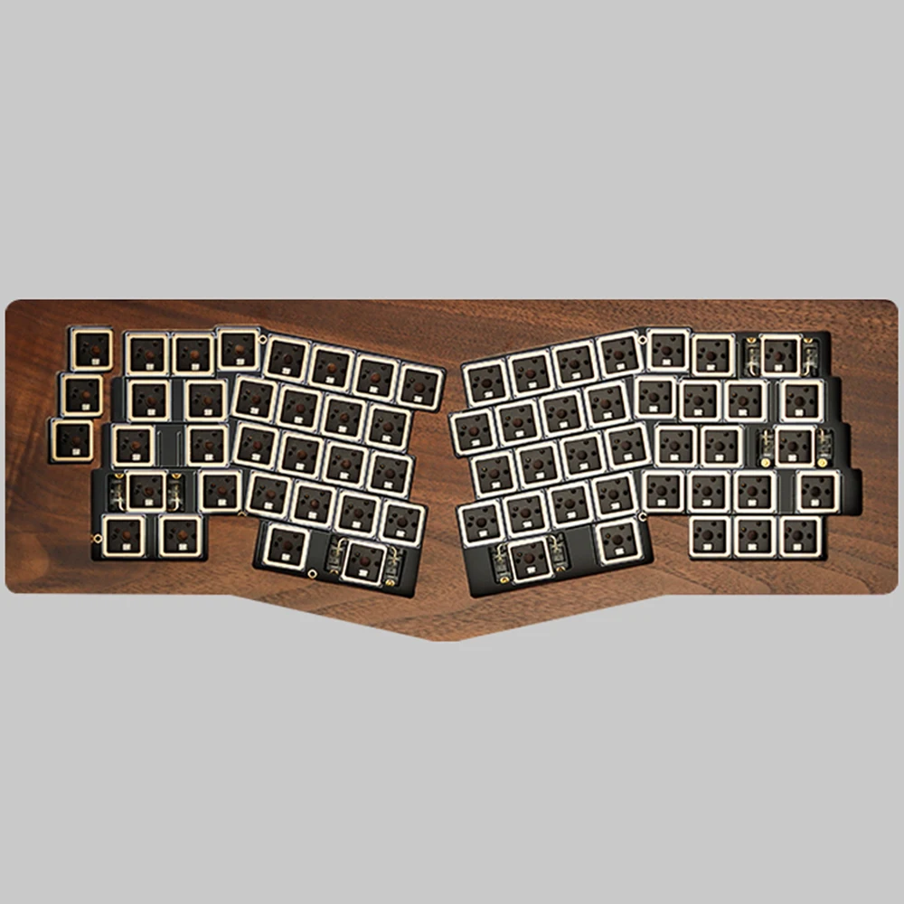 GX67-Alice-Mechanical-Keyboard-DIY-Kits-Walnut-Wooden-Shell-Type-c-VIA ...