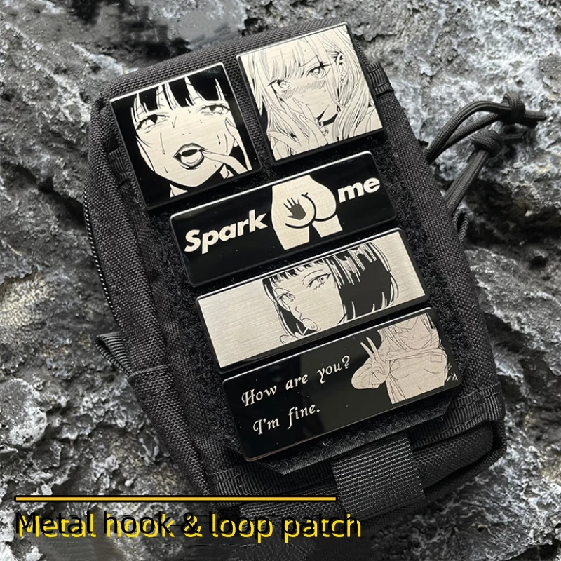 Two-dimensional-Girl-Metal-Morale-Badge-Anime-Eye-Kill-Hook-loop-Patch ...