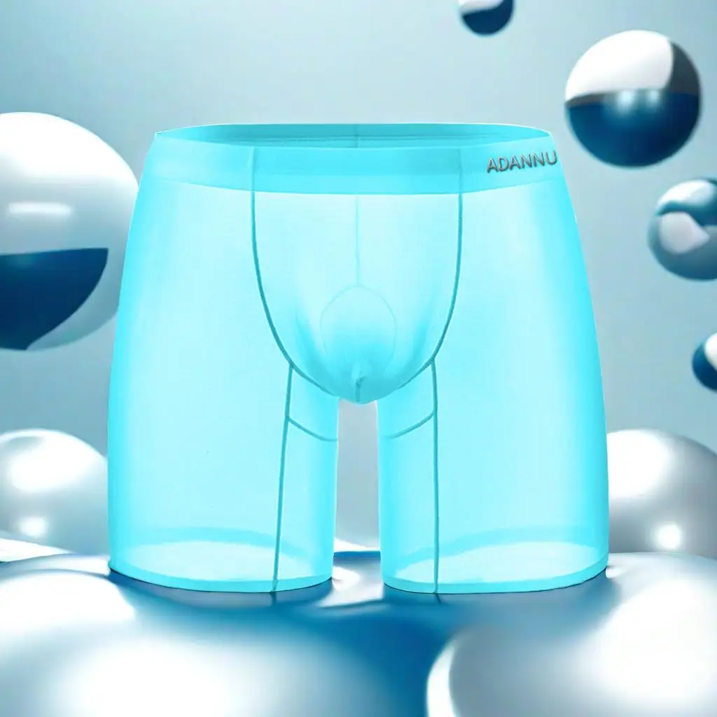1PCS-ADANNU-Ice-Silk-Transparent-Boxers-For-Men-See-Through-Male ...