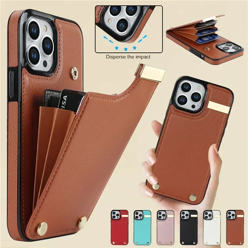 Luxury-Leather-Wallet-Card-Slot-Phone-Case-For-iPhone-15-14-Plus-13-Pro ...