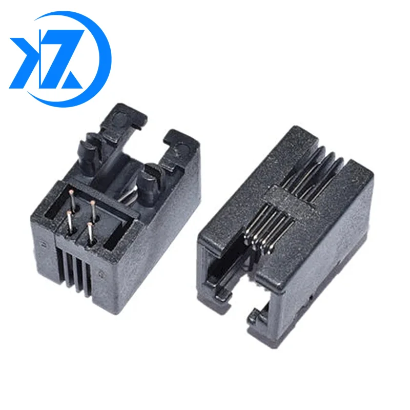 10PCS RJ11 Telephone Socket 95001-4P4C RJ10 Socket Handset Network Interface Female Seat 90 ...
