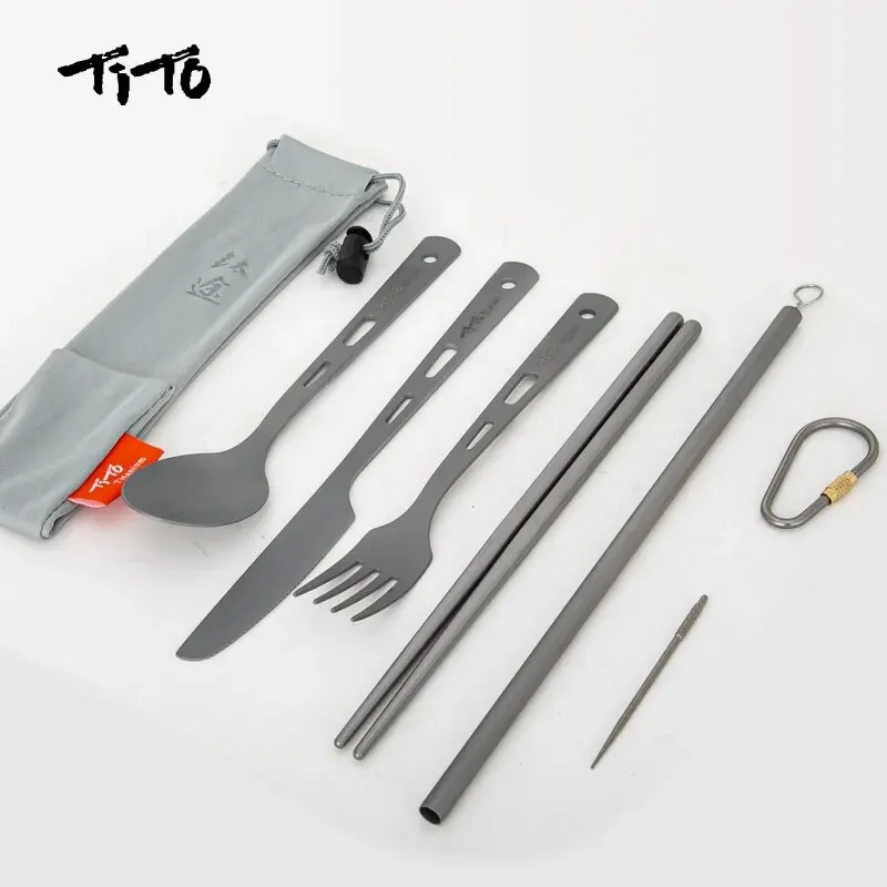 TiTo-Titanium-Ultralight-Cutlery-Outdoor-Portable-Knife-Fork-Spoon ...